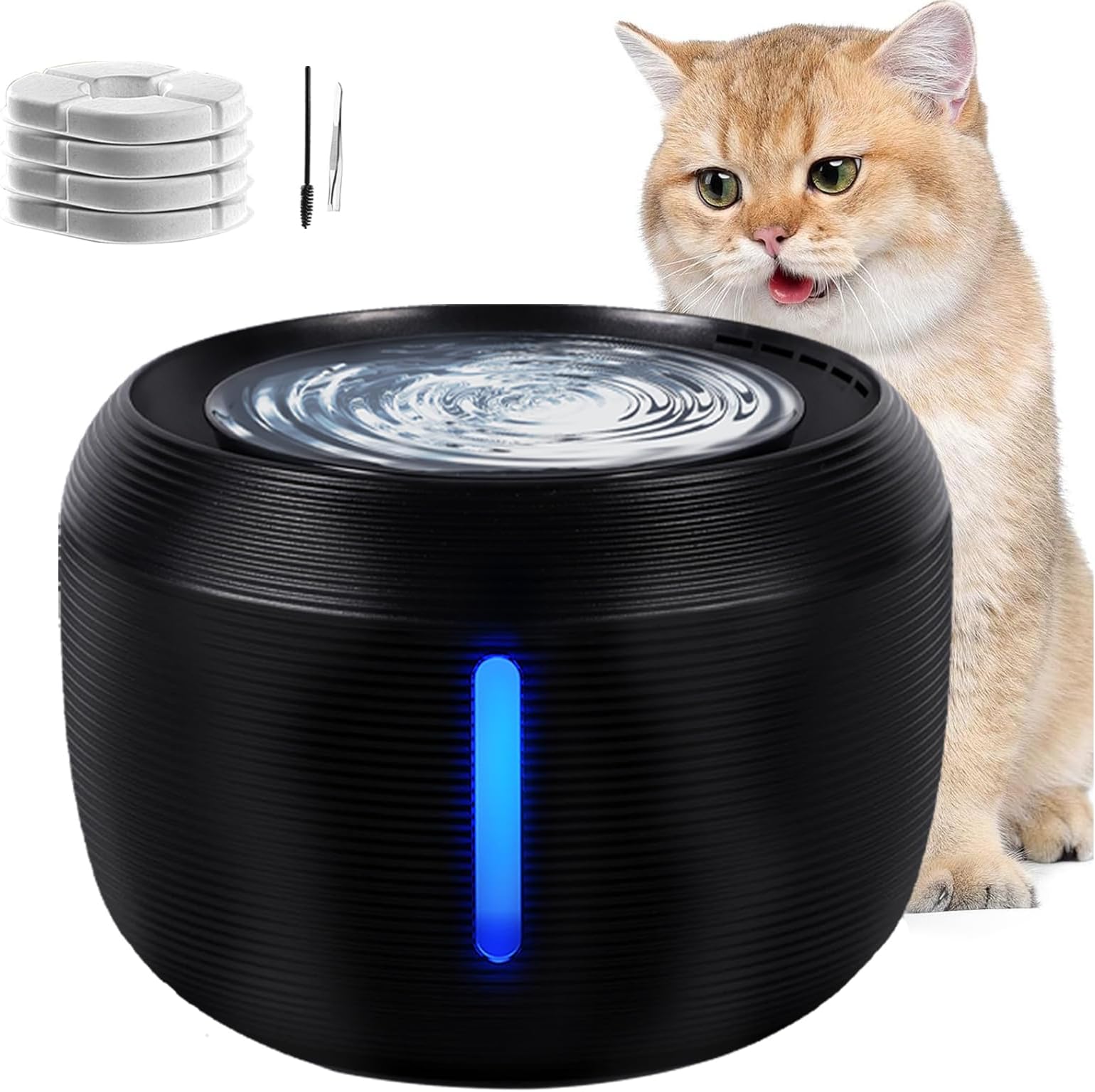 PRETTYPAW Pretty Paw© Katzenbrunnen [NEUEINFÜHRUNG] Super leiser, BPA-freier 2.5L Trinkbrunnen ...