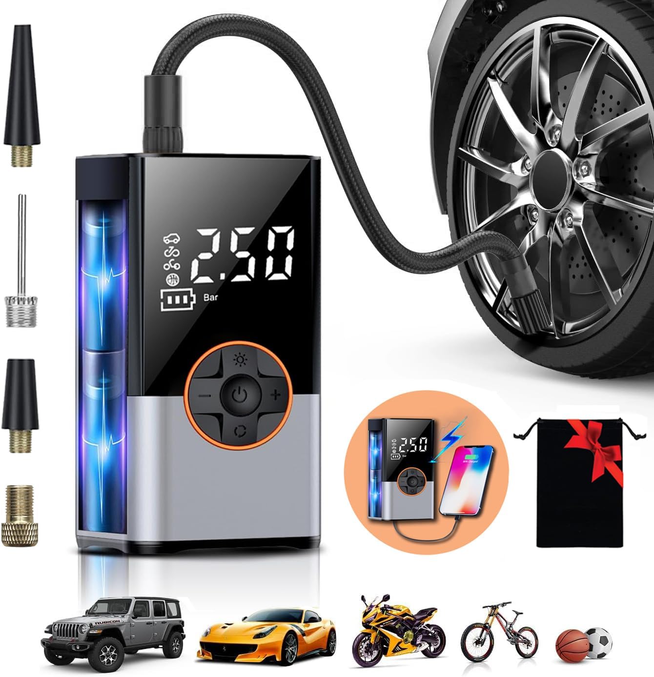 Amazon.com: OlarHike 12V DC Corded Electric Tire Inflator Portable Air ...