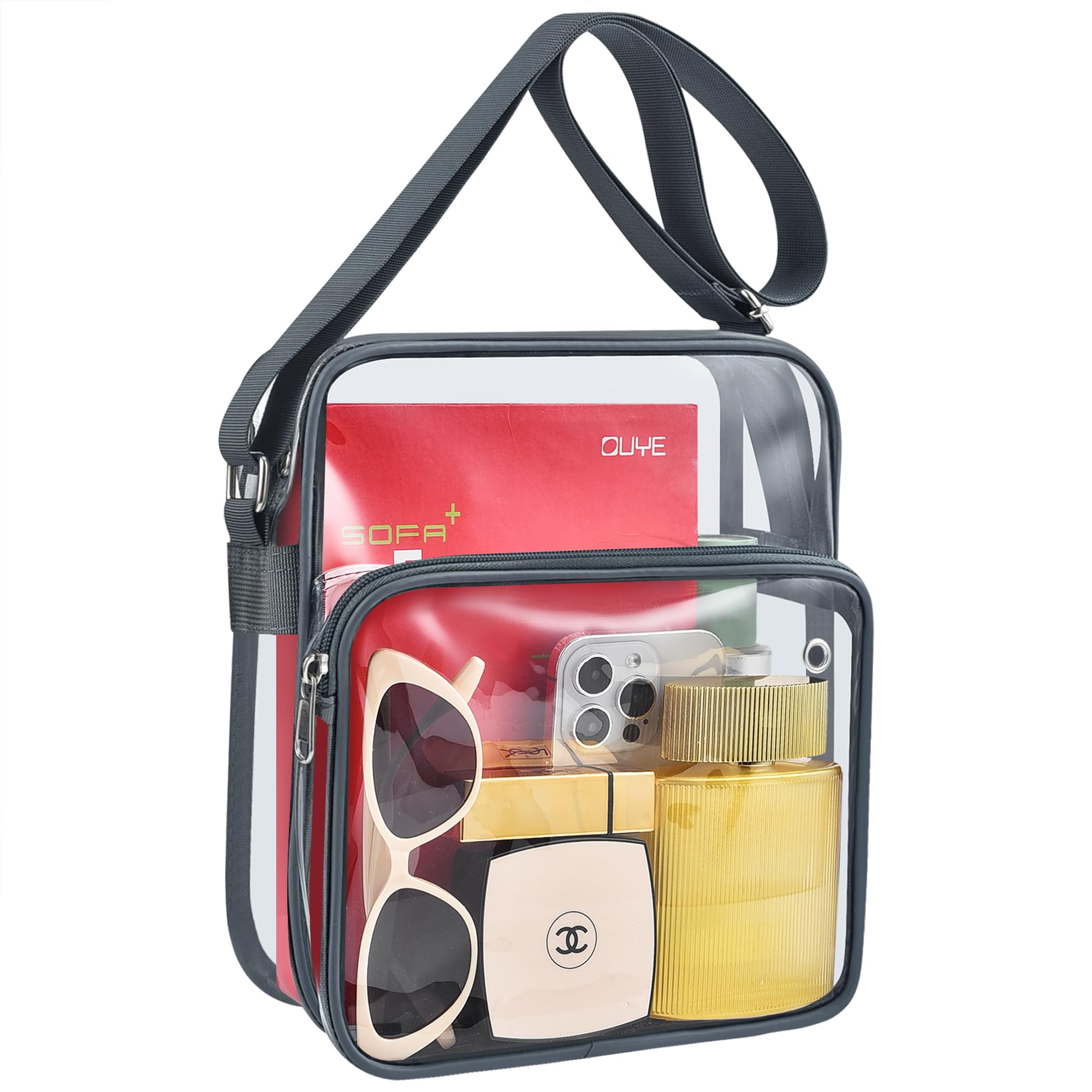 MAY TREE Clear Messenger Bag Stadium Approved Clear Bag Purse for ...