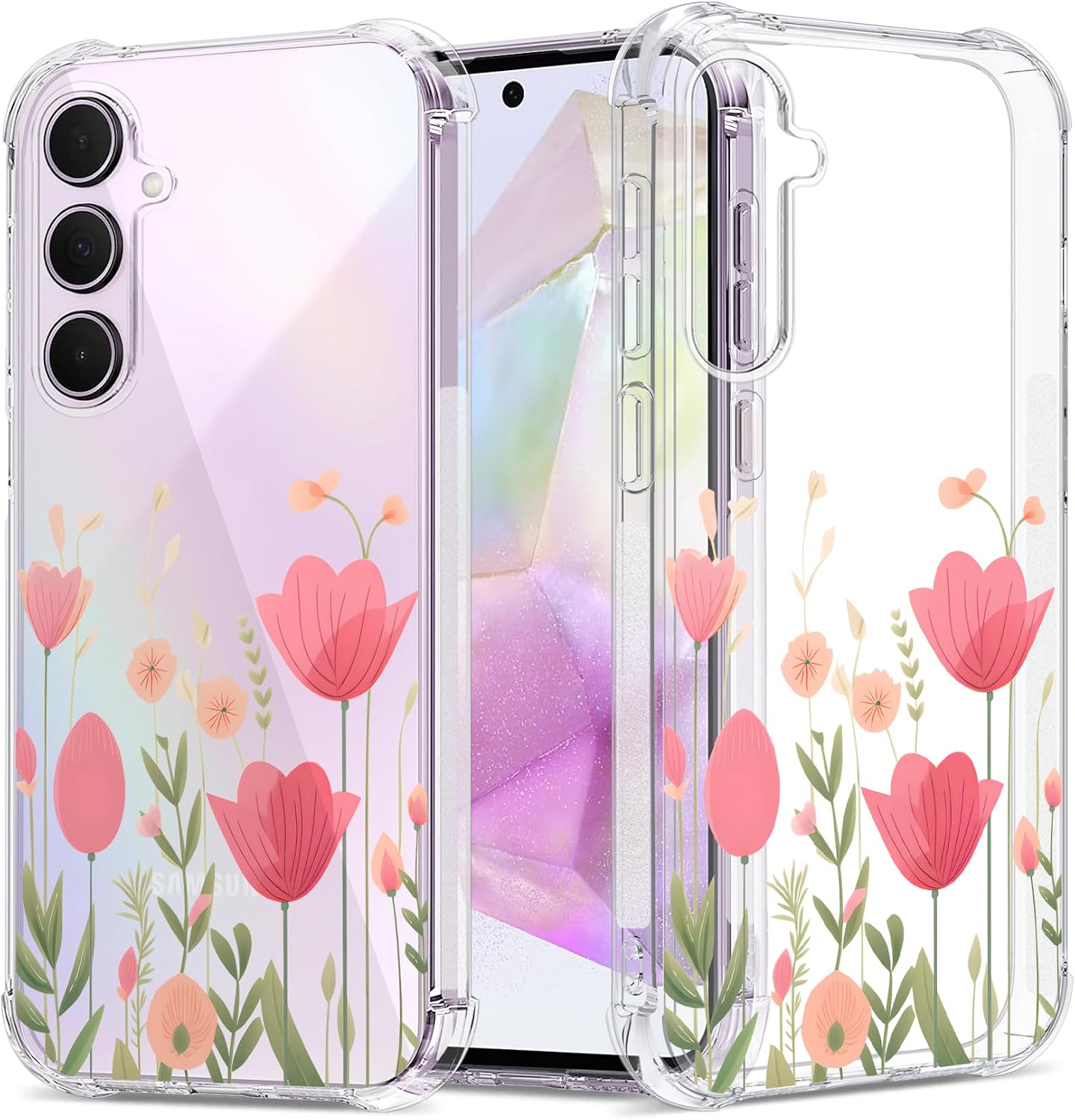 Amazon.com: GREATRULY Floral Clear Case for Galaxy A35 5G for Women ...