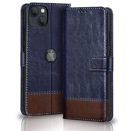 TheGiftKart iPhone 13 Flip Back Cover Case | Dual-Color Leather Finish ...