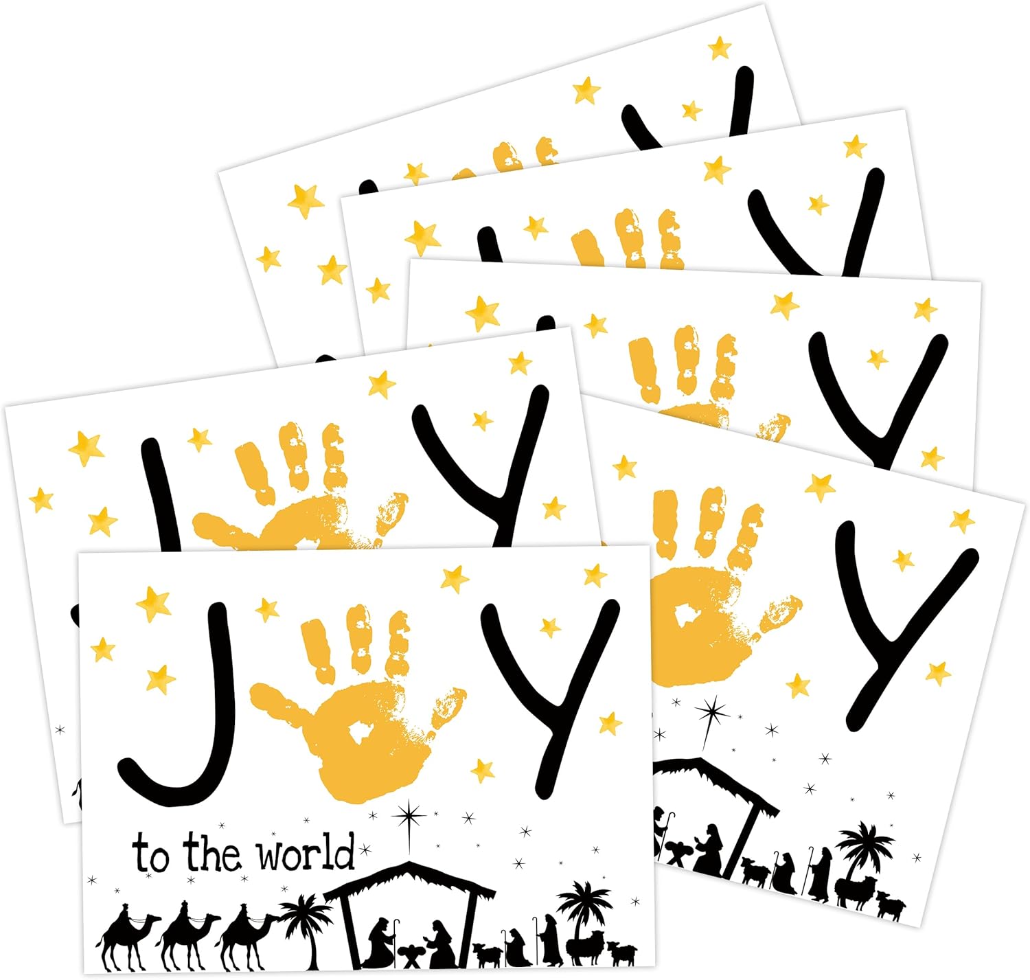Amazon.com: QSLCU Christmas Nativity Handprint Crafts, Joy to The World ...