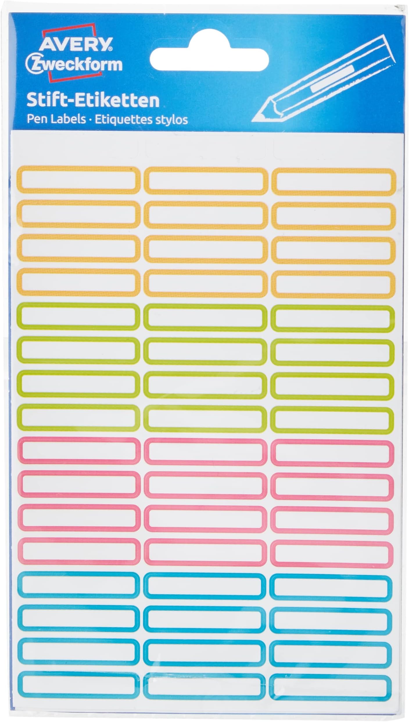 AVERY Zweckform 63027 Self-Adhesive Stickers, 102 Name Stickers (Pen ...