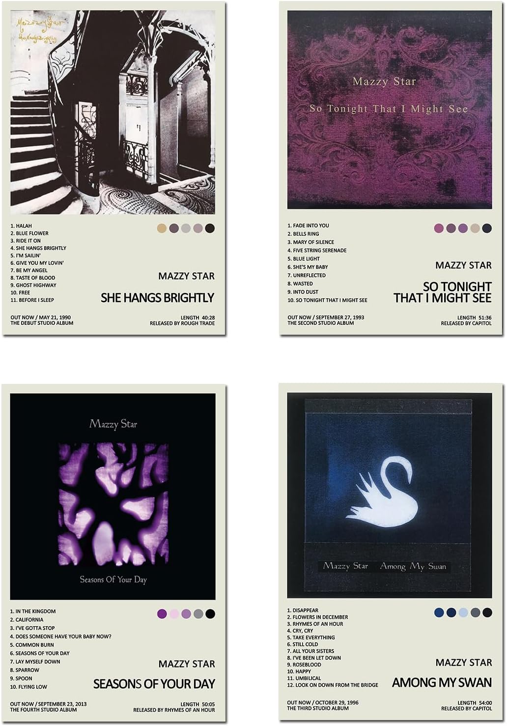 Amazon.com: LIVZFRLZ Mazzy Star Poster Album Cover Limited Edition ...
