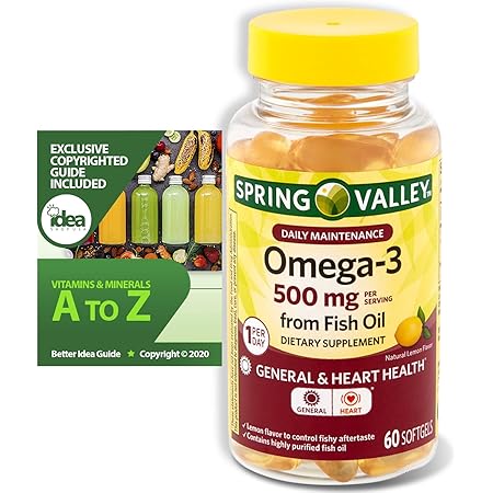 Amazon.com: Spring Valley Omega-3 500 mg from Fish Oil, Heart Health ...