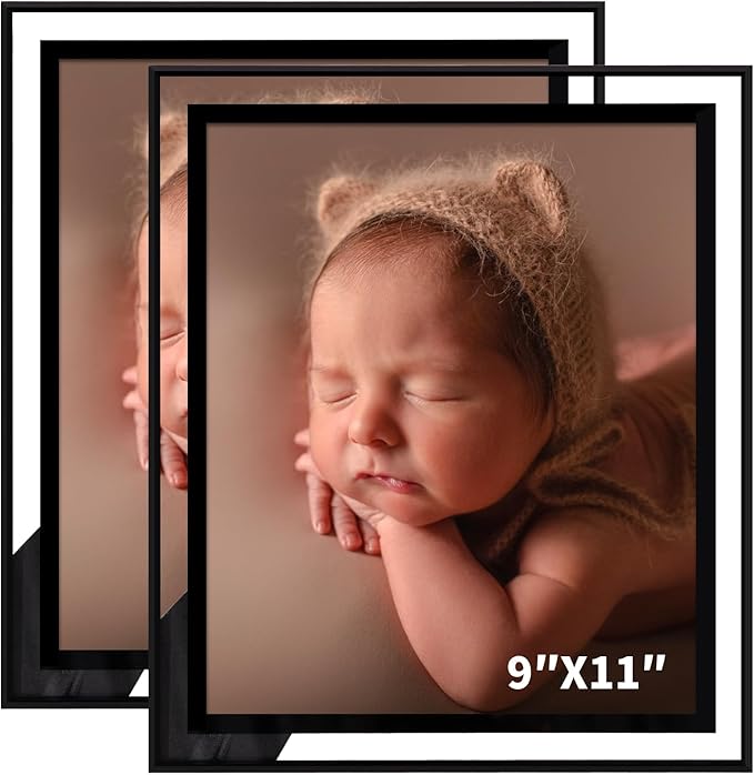 Amazon.com - IZIDDO 9x11 Picture Frames Set of 2, 8.5x11 Black Glass ...