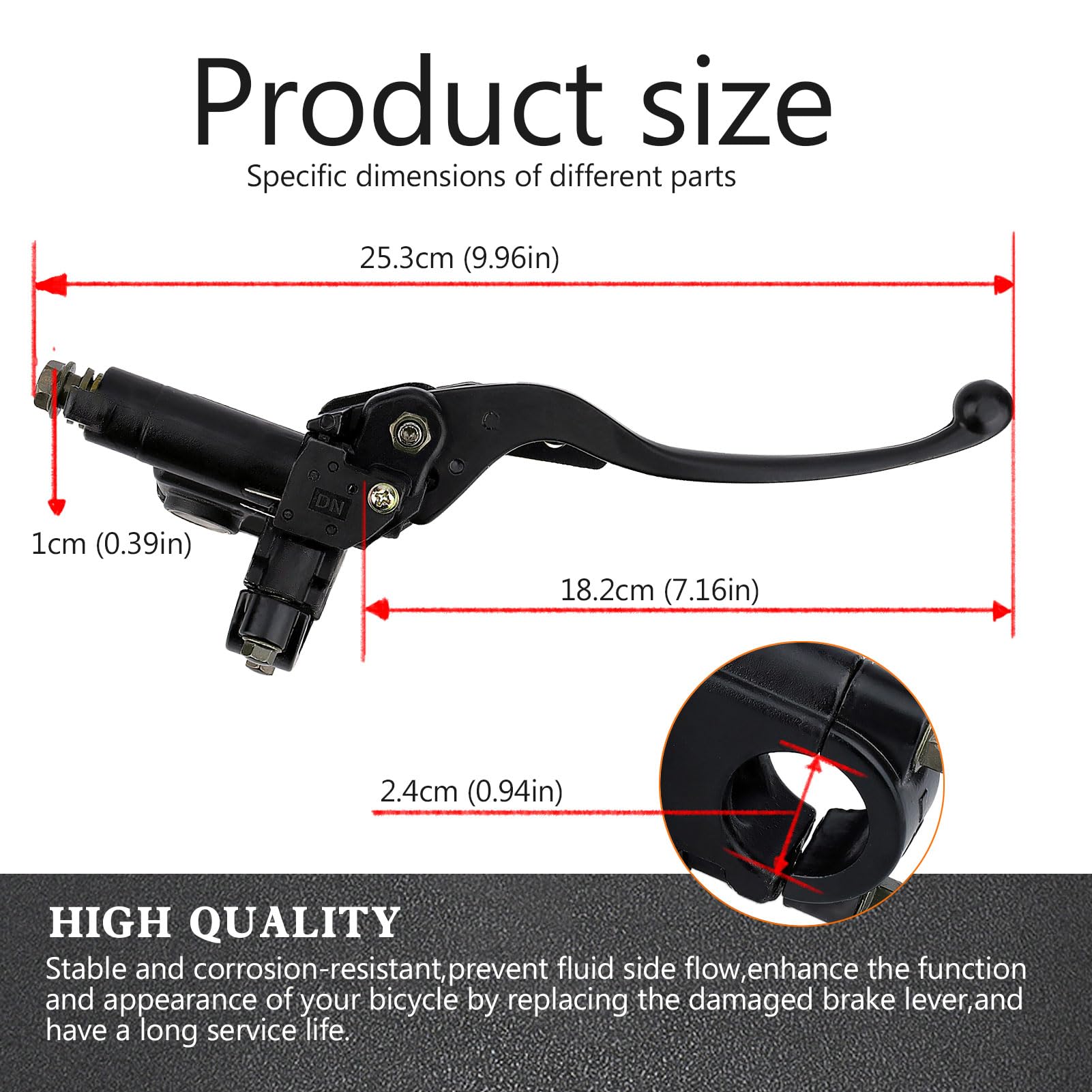 Snapklik.com : 7/8” Left Hand Hydraulic Brake Lever Master Cylinder For ...