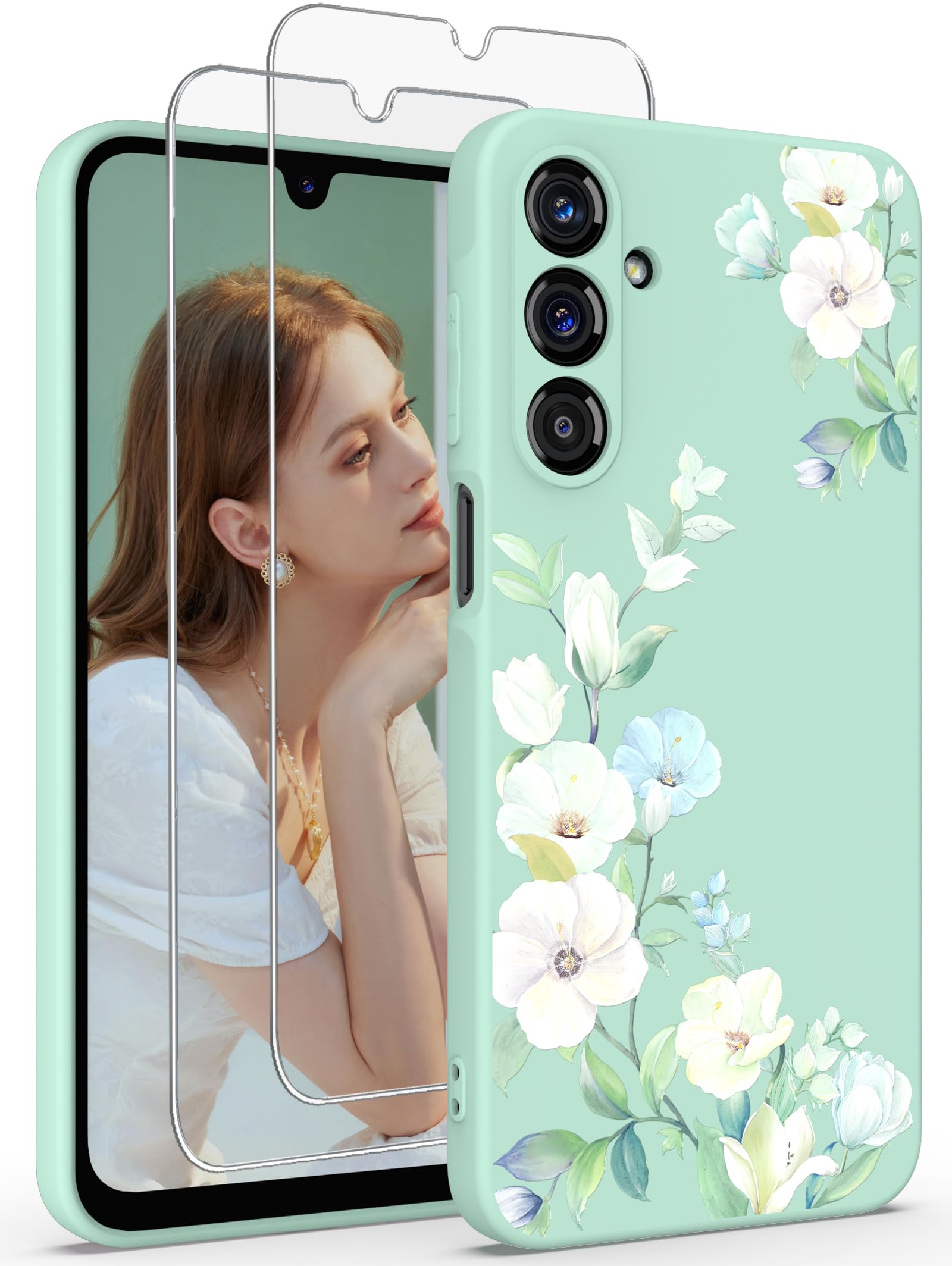 Amazon.com: Yucenx for Samsung Galaxy A16 5G Case, Girls Women Florals Liquid Silicone Phone ...