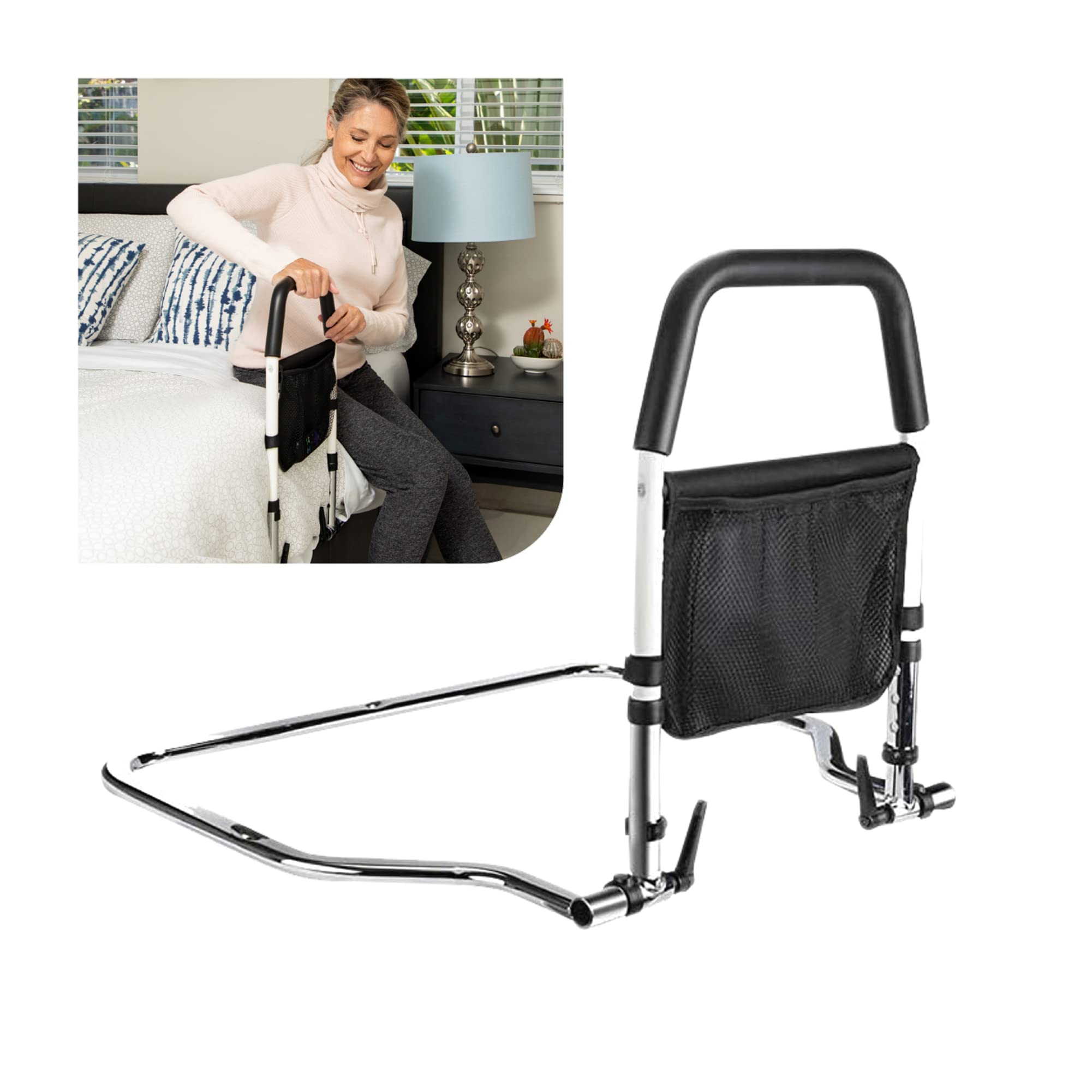Buy Bed Rails for Elderly WELLORA - Height Adjustable Bed Assist Rail ...