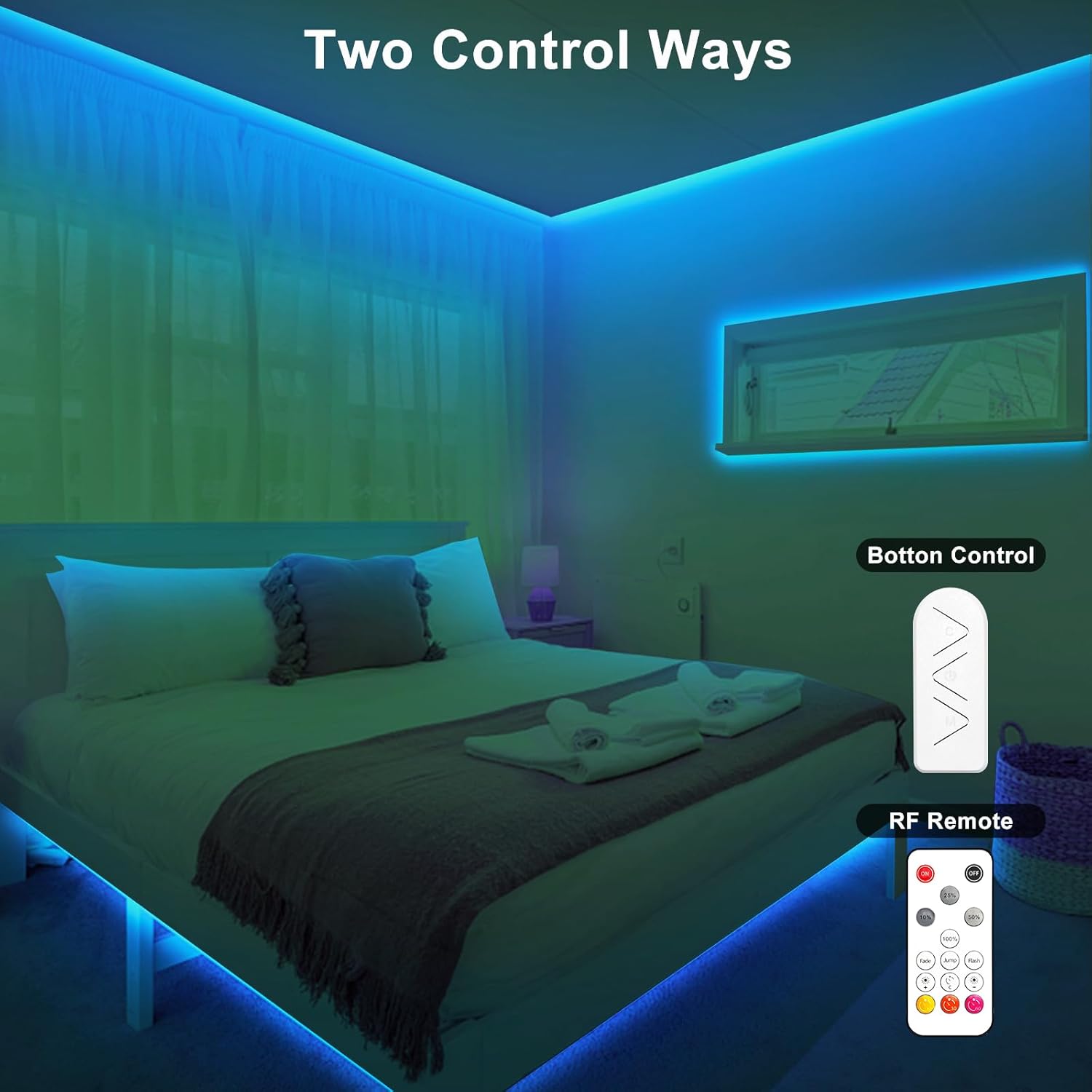 Tatazone Tira de luces LED COB azul hielo Max con control remoto RF ...