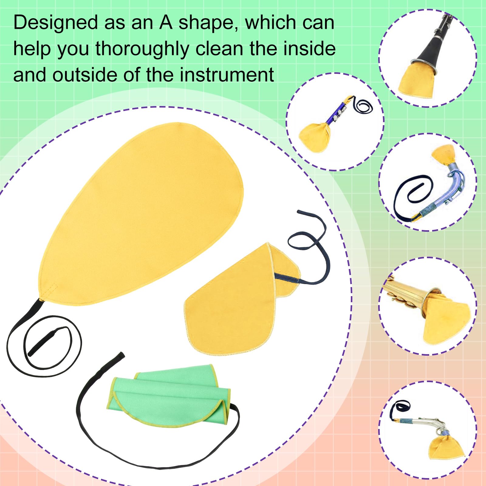 Snapklik.com : Lallisa 12 Pcs Clarinet Swab Cleaning Cloth Swab For ...
