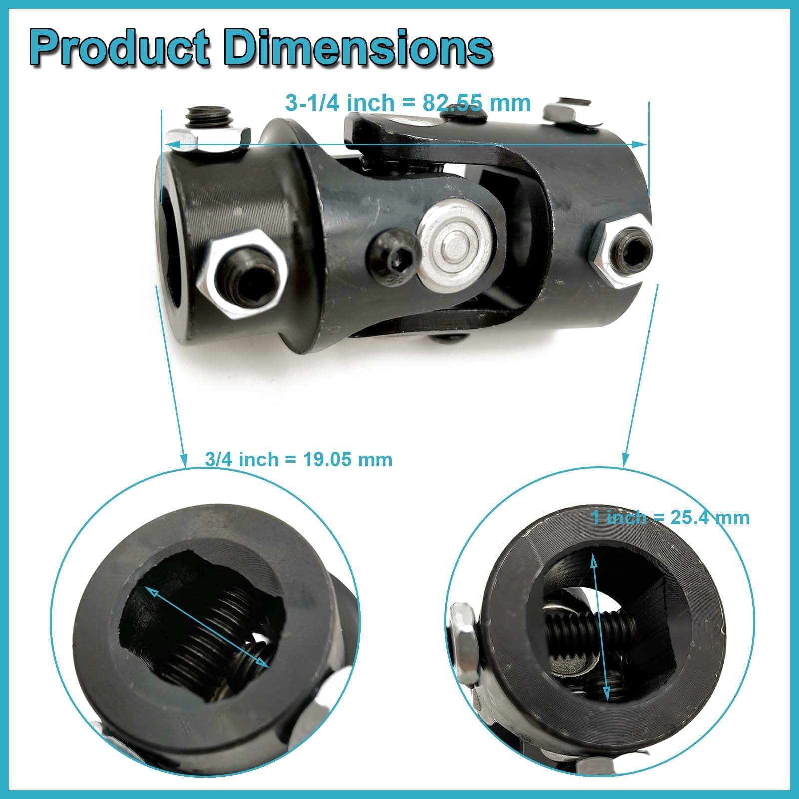 Snapklik.com : Ensun 3/4 DD X 1 DD Black Single Steering Shaft ...