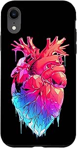 Amazon.com: iPhone XR Vaporwave Synthwave RetroWave | Anatomical Crystal Heart Case : Cell ...