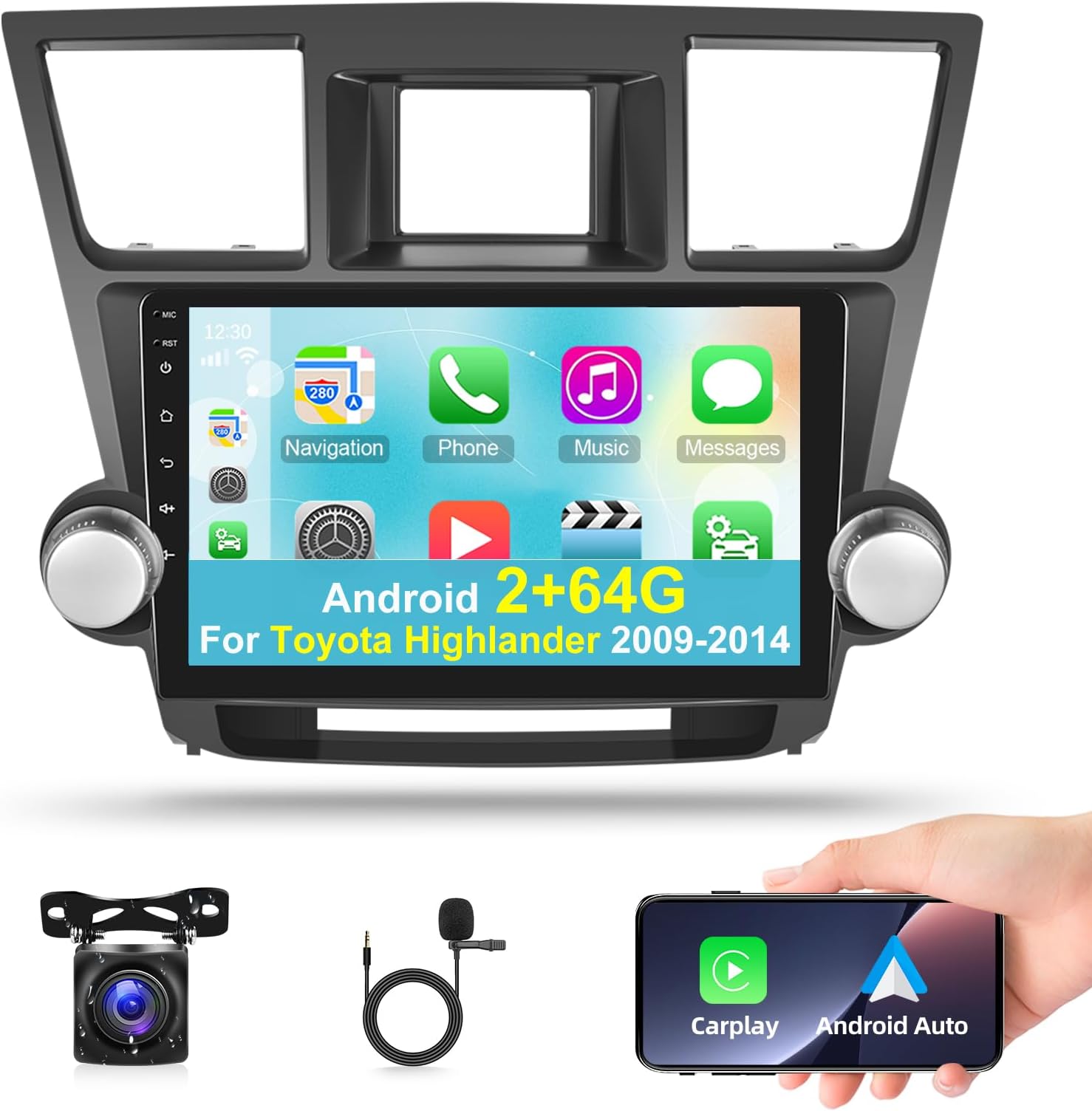 Amazon.com: [2+64G] Car Radio for Toyota Highlander 2009-2014 ...