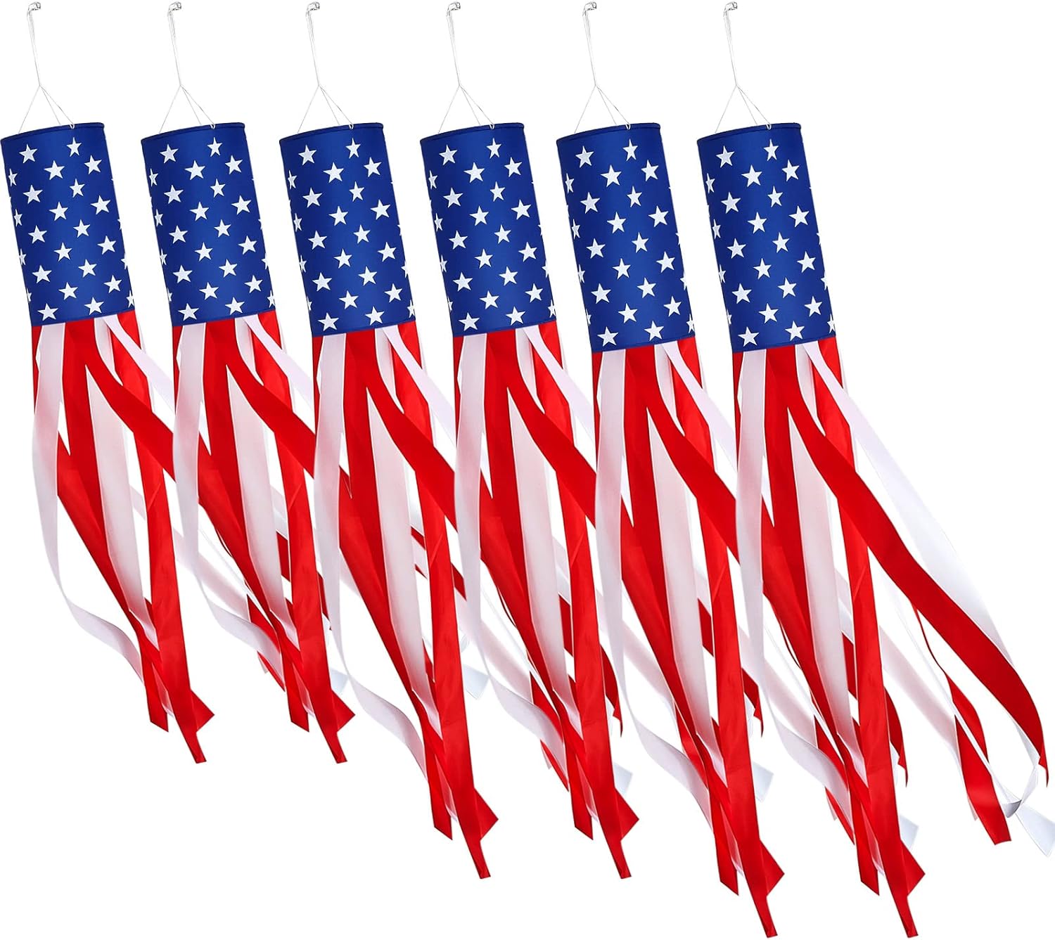 Amazon.com: Newwiee 6 Pcs 40/60/70 Inch Flag Windsock Patriotic ...