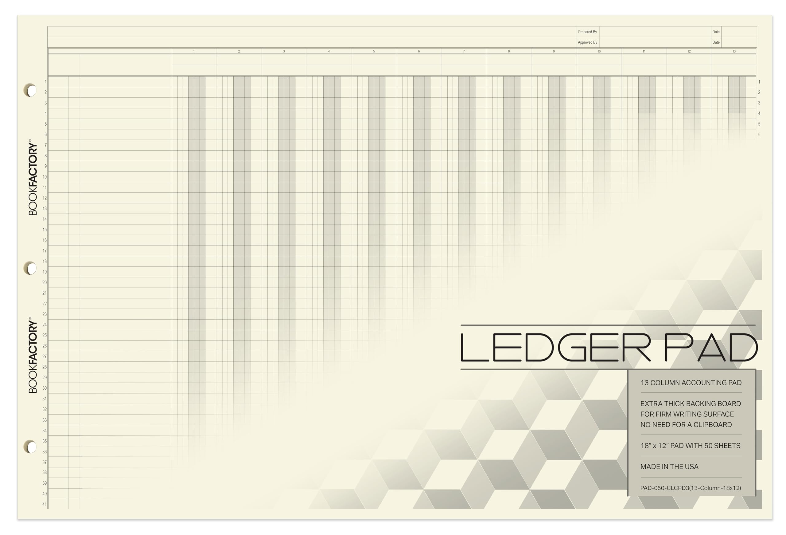 Amazon.com : BookFactory Ledger Pad/Large 13 Column Accounting Ledger ...