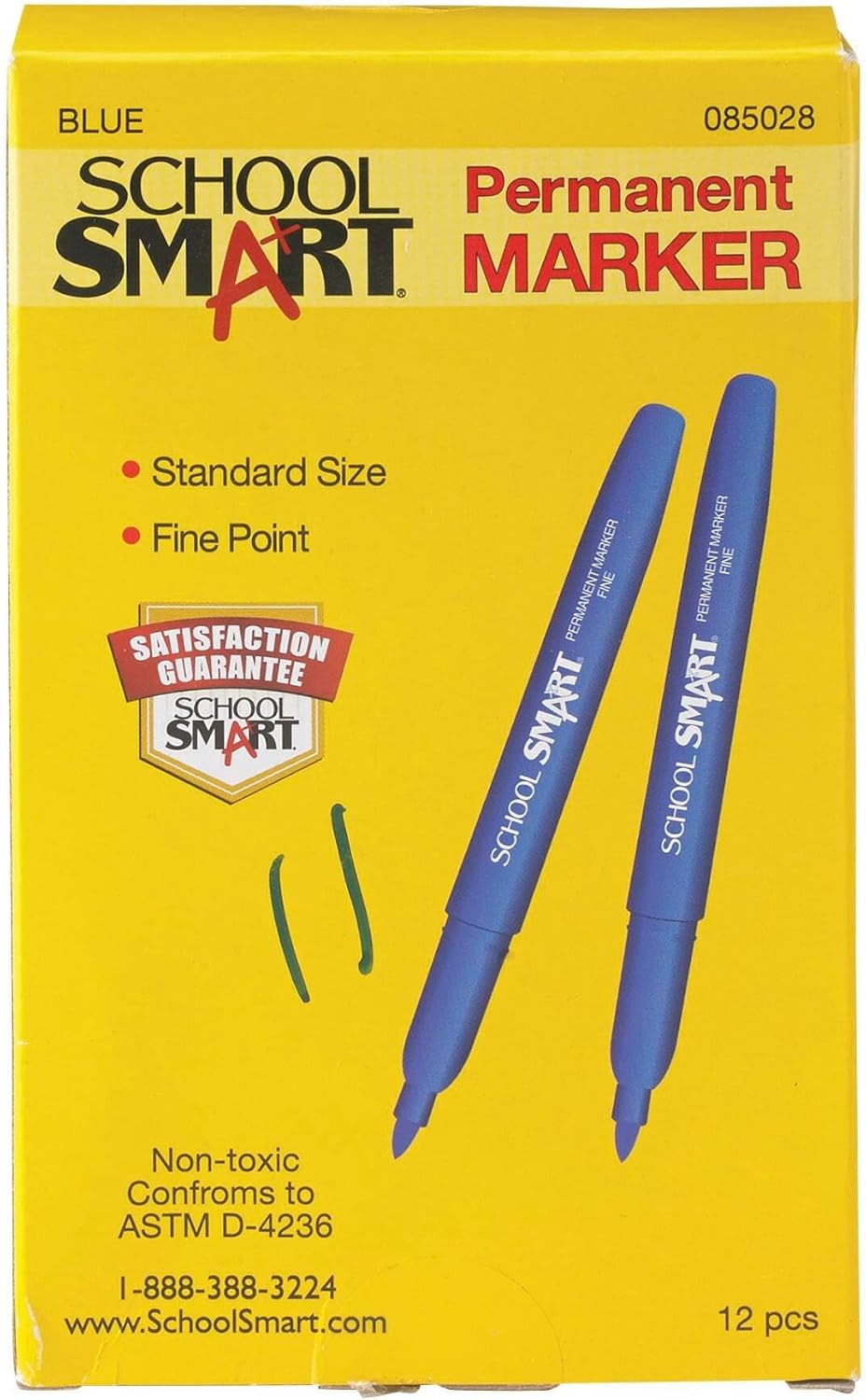 Amazon.com: School Smart Water Resistant Fine Point Permanent Markers ...