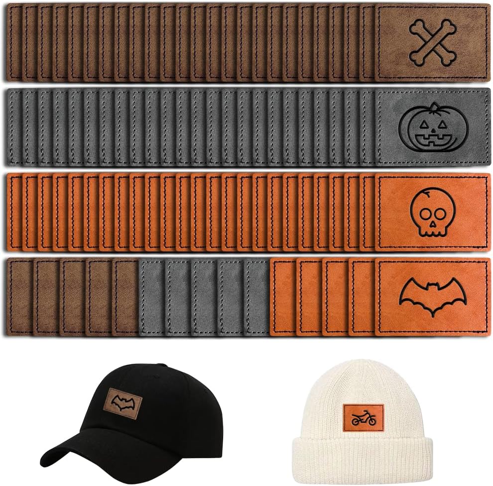 Amazon.com: 90PCS Blank Hat Patches Laserable Rectangle Rustic ...