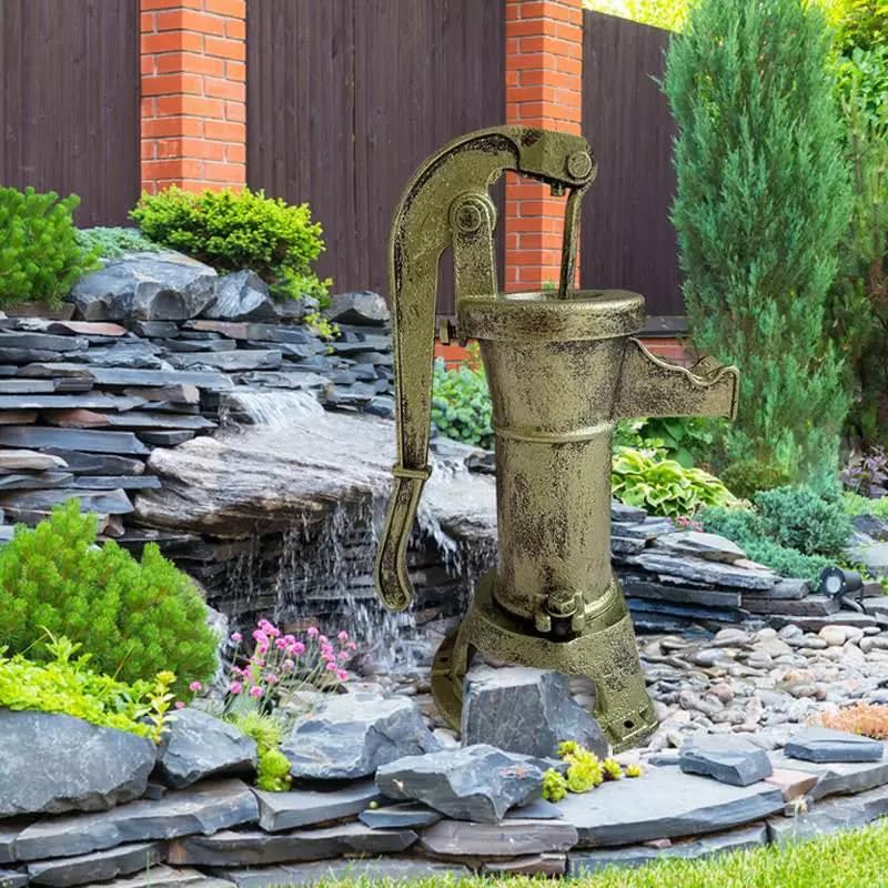 Landscape Hand Pump Fountain The Water Level In My Backyard Fountain