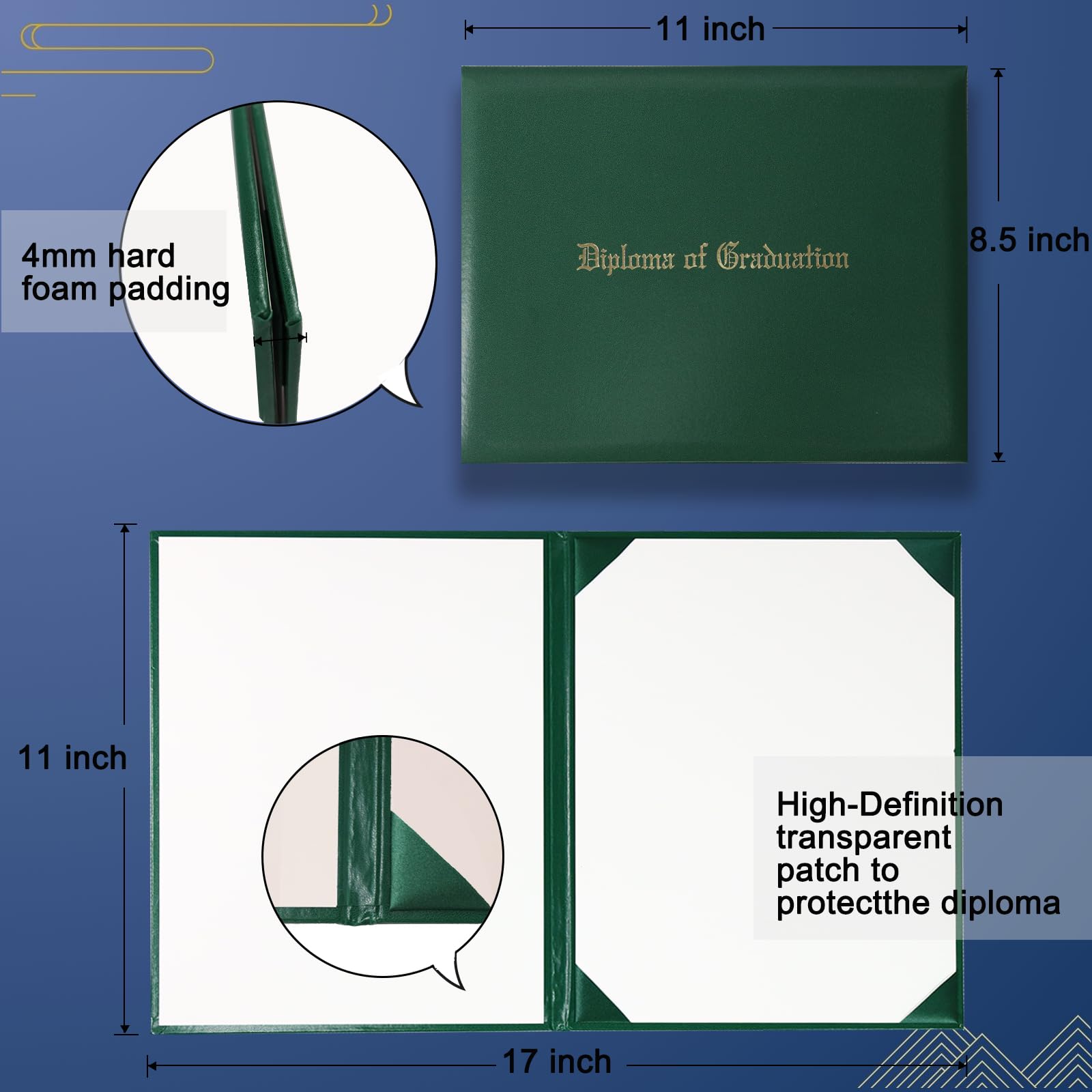 Snapklik.com : YIIOSS Diploma Holder Diploma Covers 85”x11” Imprinted ...