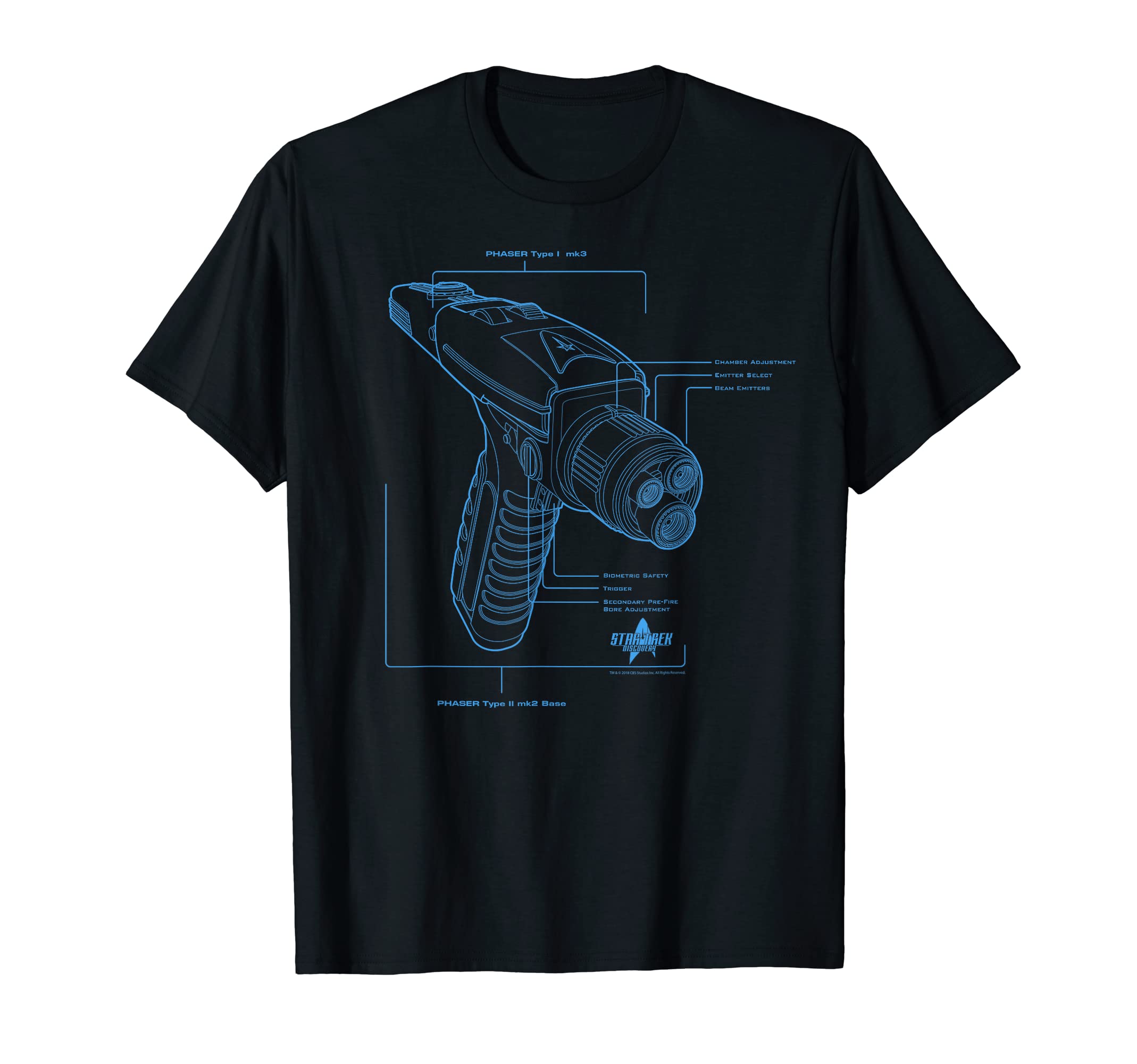 Amazon.com: Star Trek Discovery Phaser Diagram T-Shirt : Clothing ...