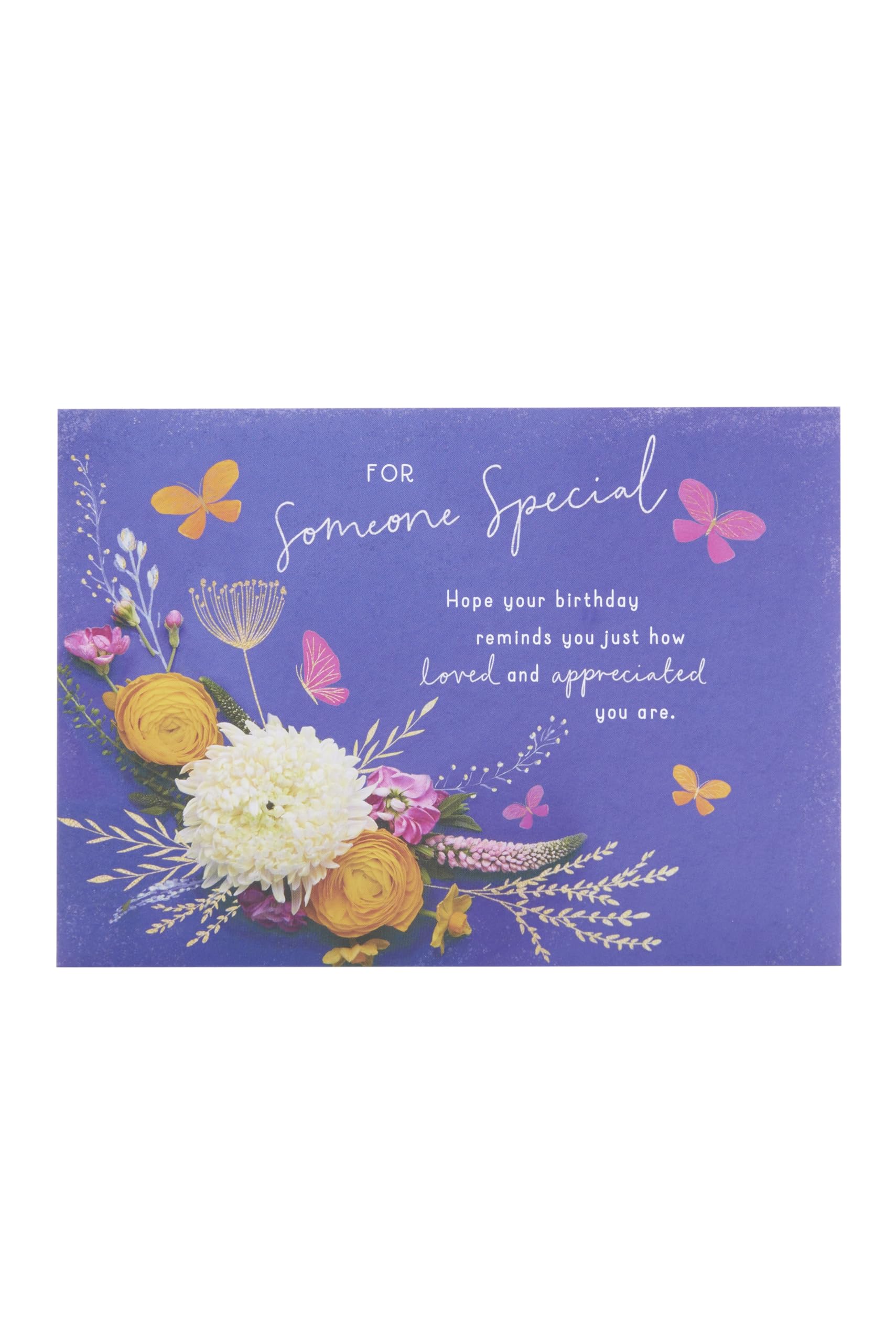 UK Greetings Birthday Card for Her/Friend - Blue & Floral Design ...