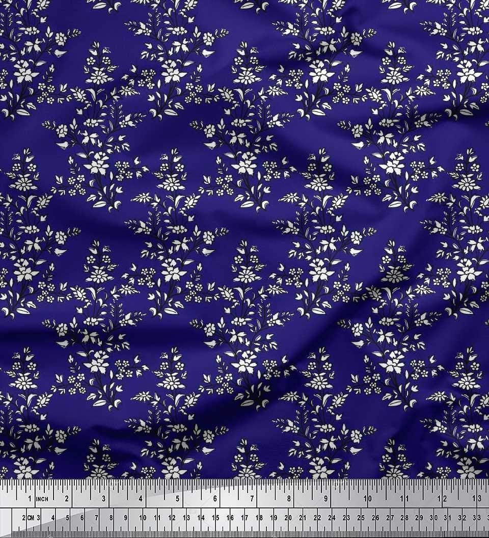 Amazon.com: Soimoi Poly Georgette Blue Fabric - by The Yard - 52 Inch ...