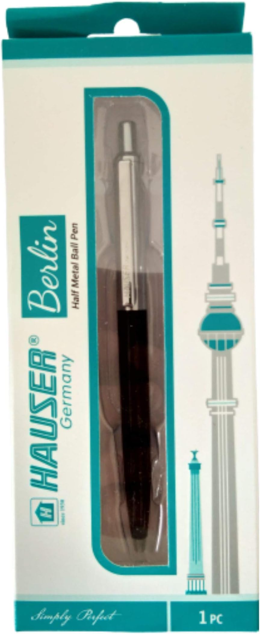 Hauser Berlin Metal Retractable Blue Ball Pen | Set of 2 : Amazon.in ...