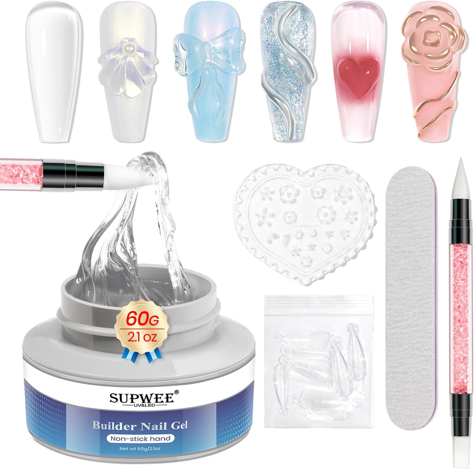 Amazon.com : U-Shinein Mirco Sculpture Painting Nail Gel with Chrome ...