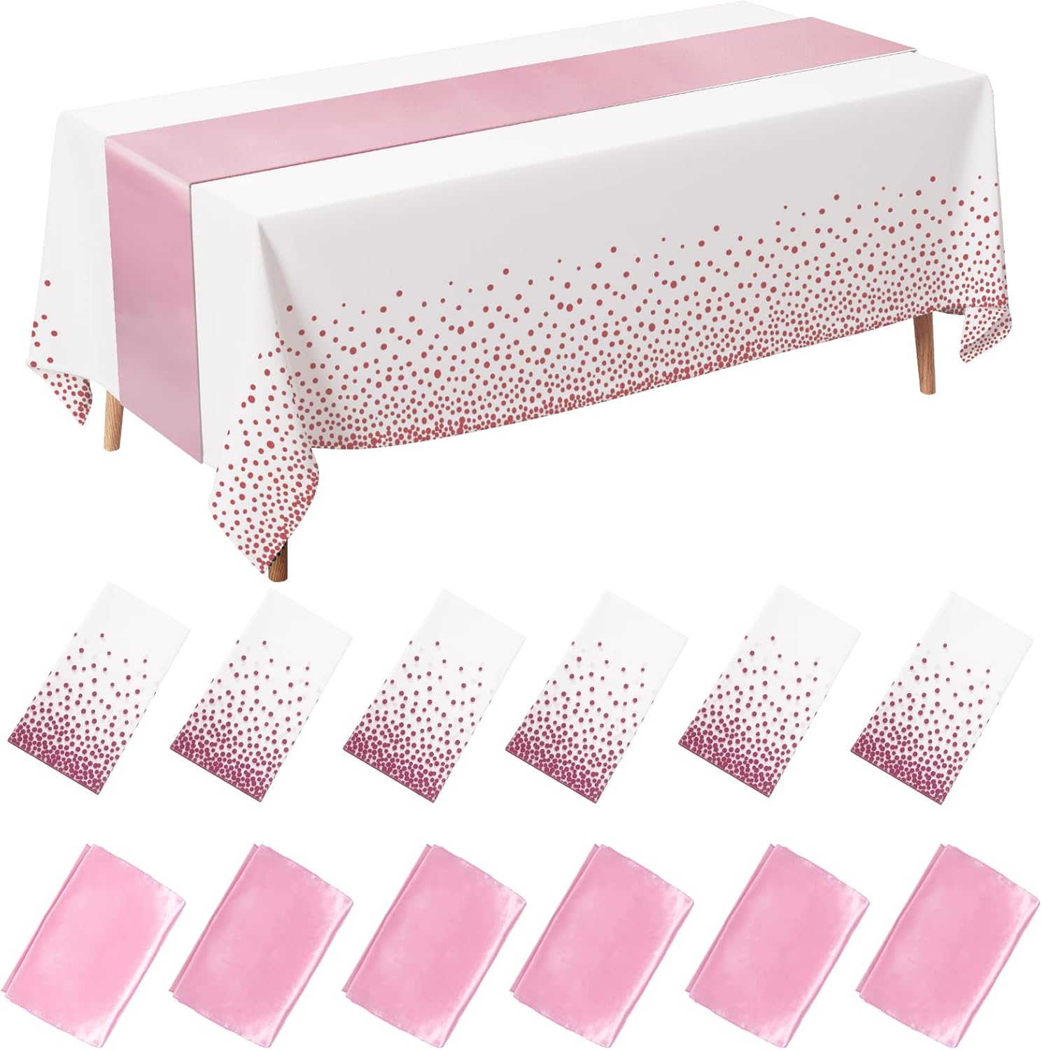 Amazon.com: Fixwal 12 Pack Plastic Rose Gold Tablecloth and Satin Table ...