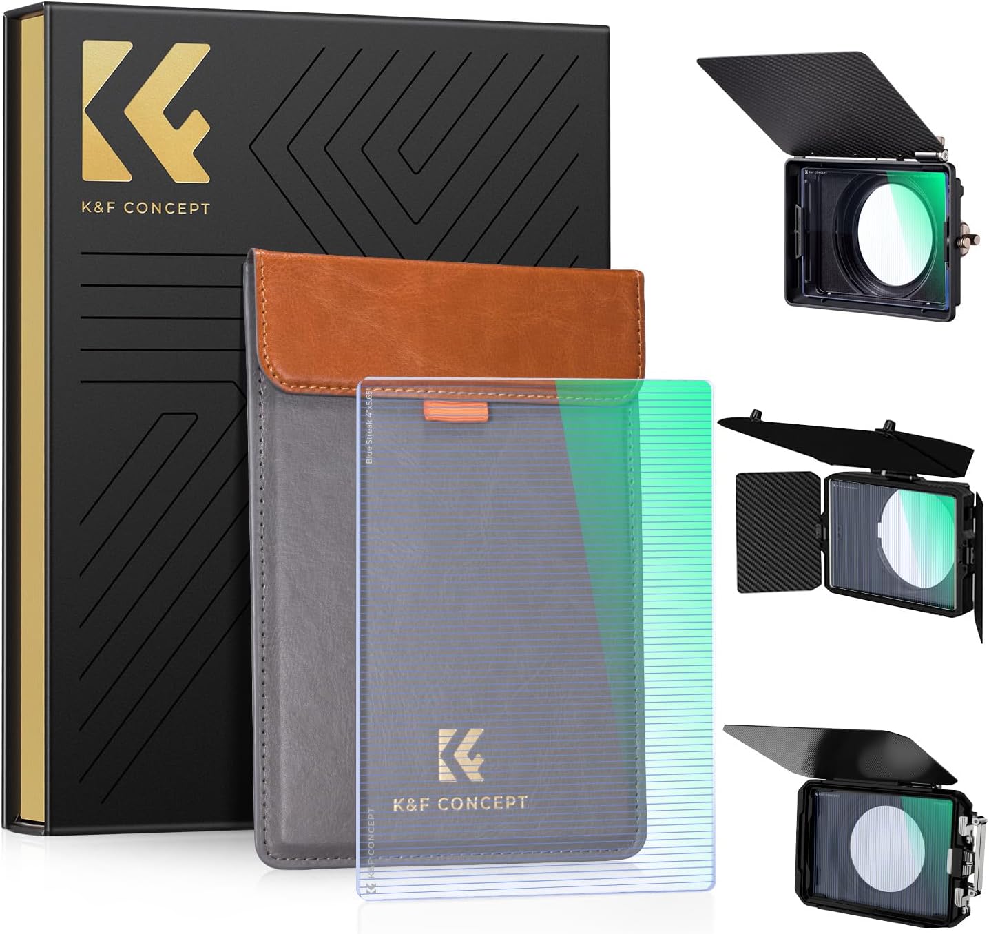 Amazon.com: K&F Concept 4'' x 5.65'' Square Blue Streak Filter Cinema ...