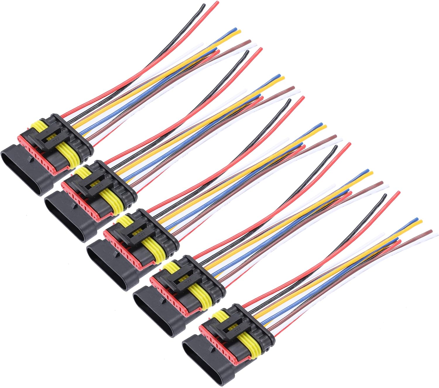 Amazon.com: X AUTOHAUX 5 Pair 16AWG 6 Pins Way Car Waterproof ...