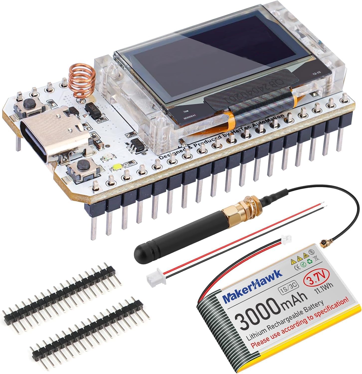 Amazon.com: ESP32 LoRa V3 Module Board with 3000mAh Battery Set - with 863-928MHz Antenna and ...
