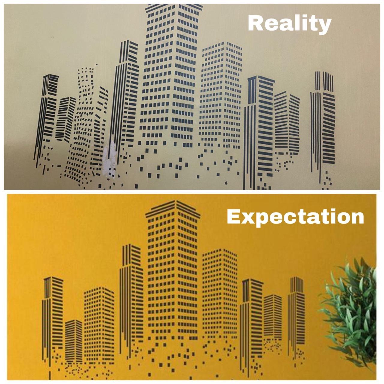 Heaven Decors Vinyl Urban City Building Black Wall Sticker (83X59 cm ...