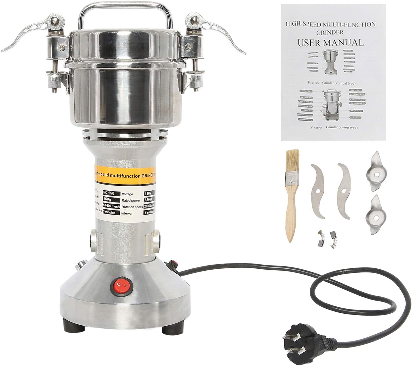 Amazon.com: Electric Grain Mill Dry Grinder Corn Grinder, 110V 3000W ...