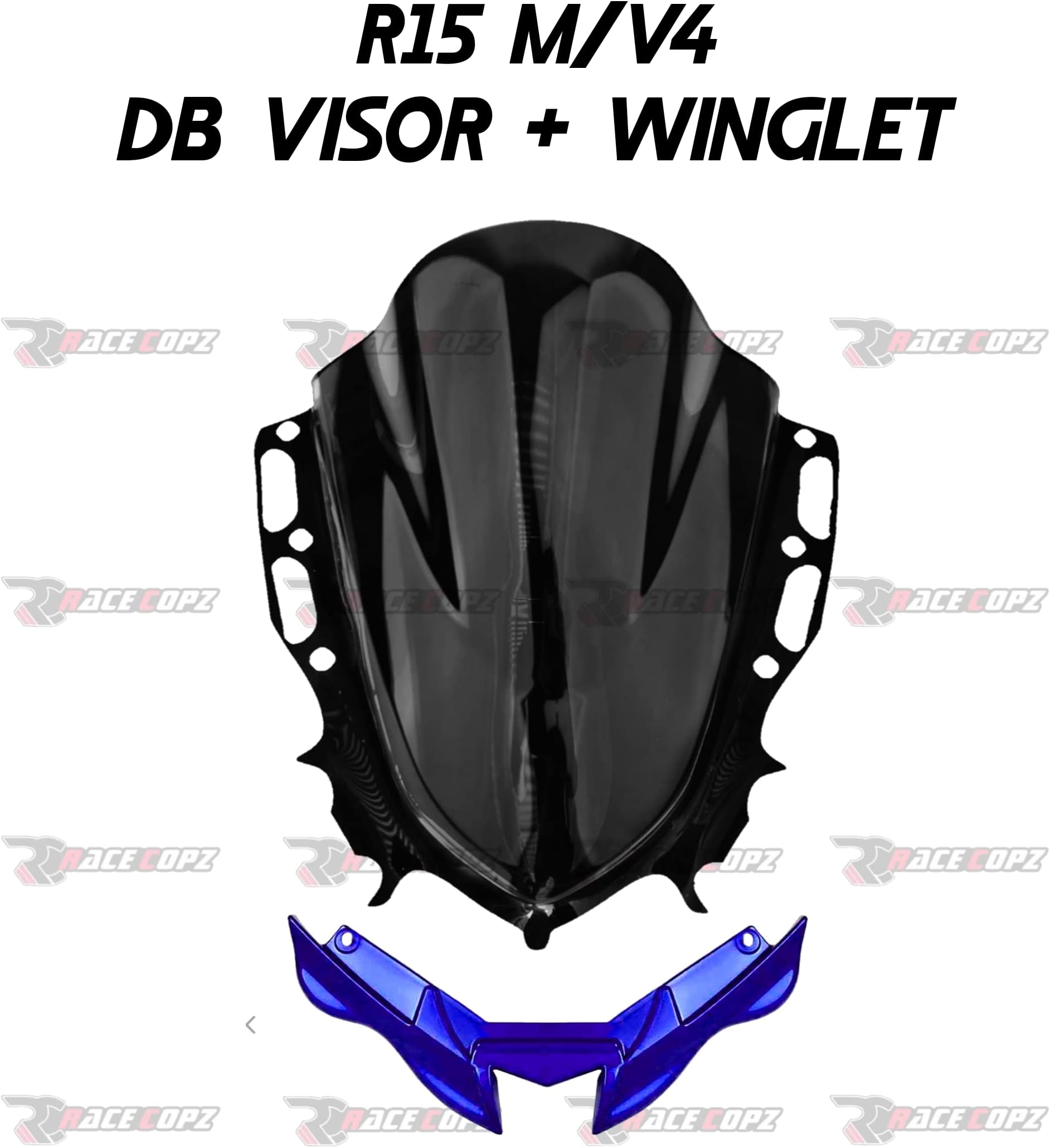 RACE COPZ Combo Offer Racing DB Visor + Winglet 2.0 for Yamaha R15 V4 ...