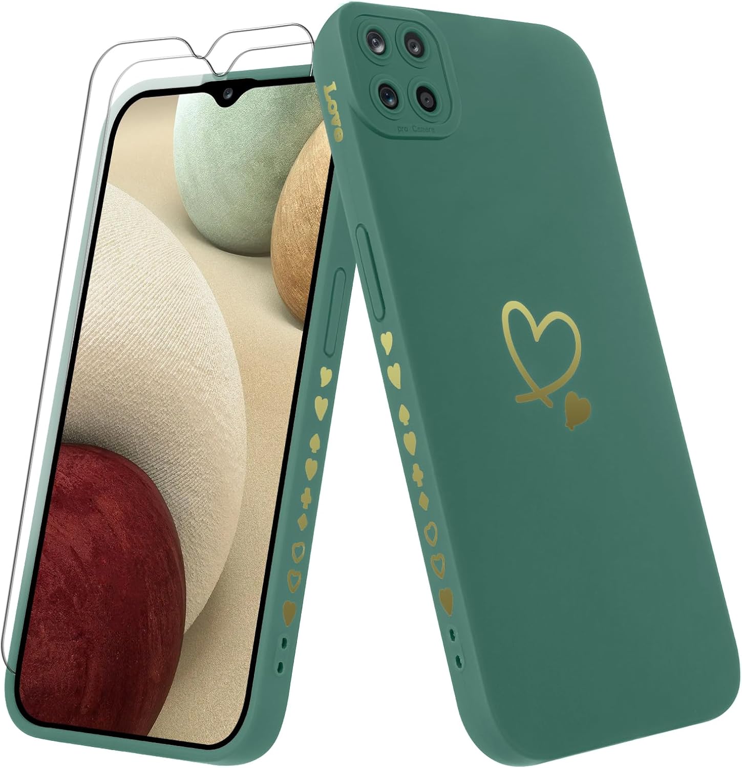 Vauki Coque pour Samsung Galaxy A12/M12/A12 Nacho avec 2 Pièces Verre ...