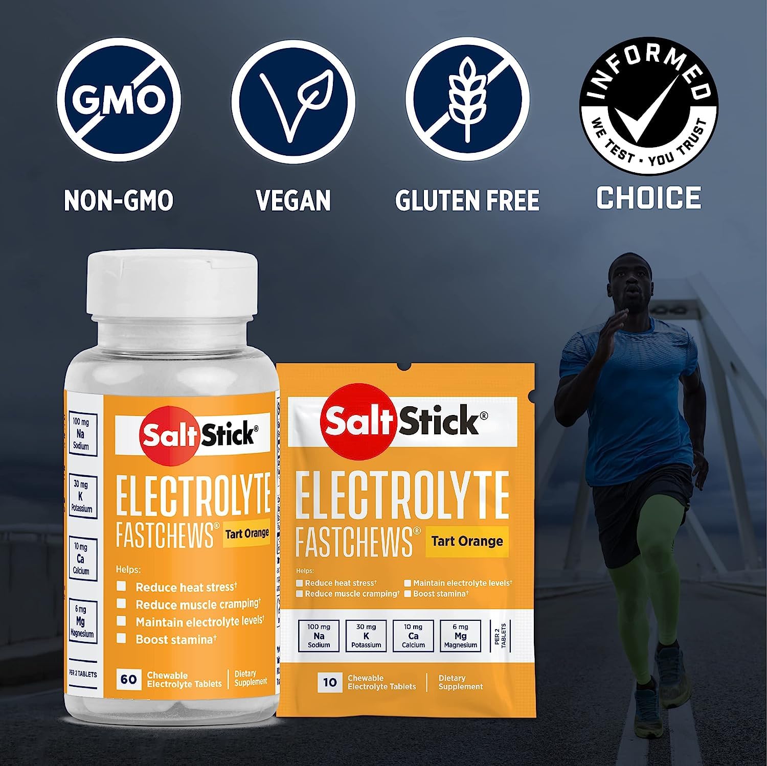 SaltStick FastChews Electrolytes – 60 Chewable Electrolyte Tablets ...