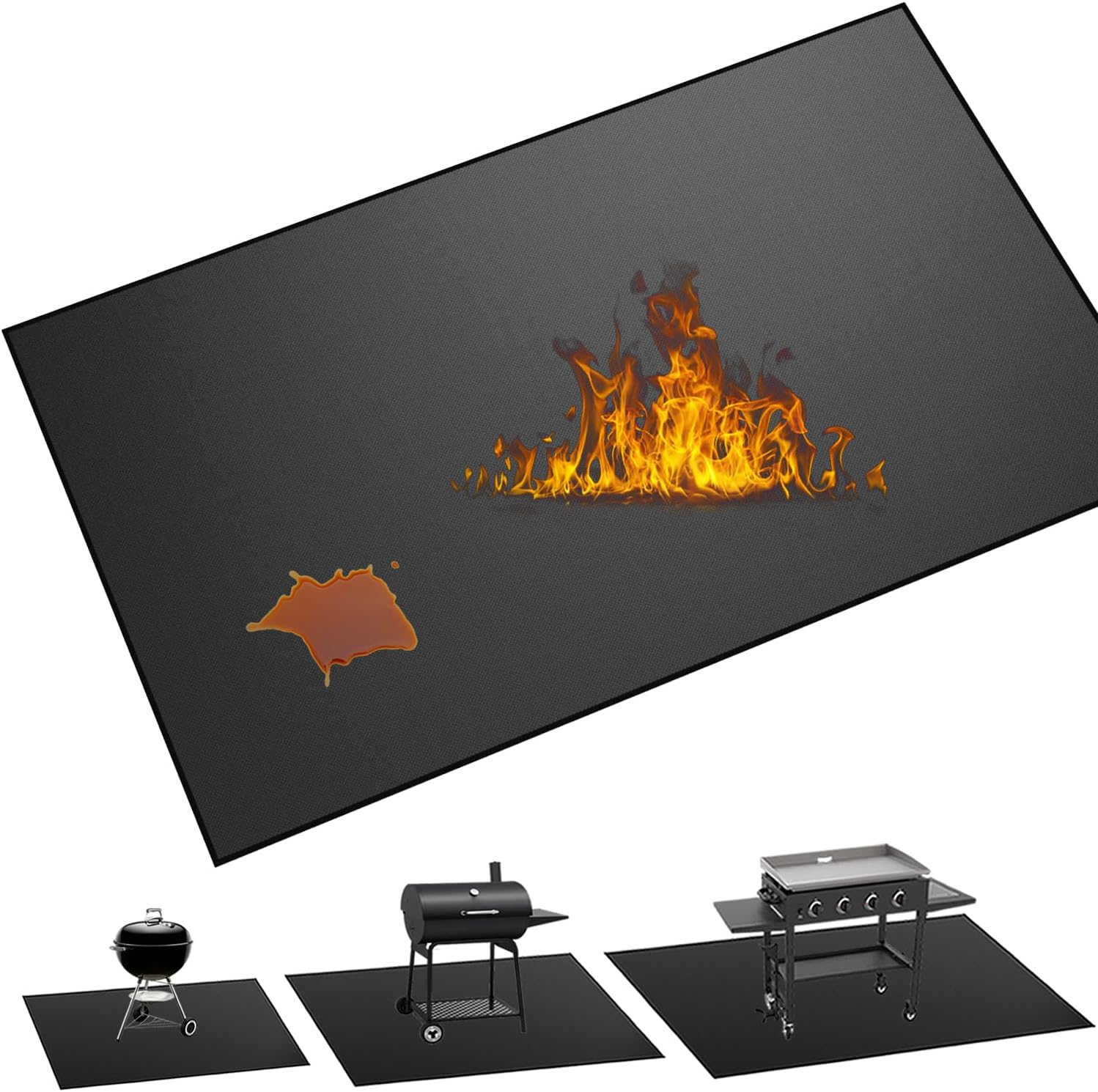 Amazon.com: Techstarry 65 x 40 inch Heavy Duty Large Under Grill Mats ...