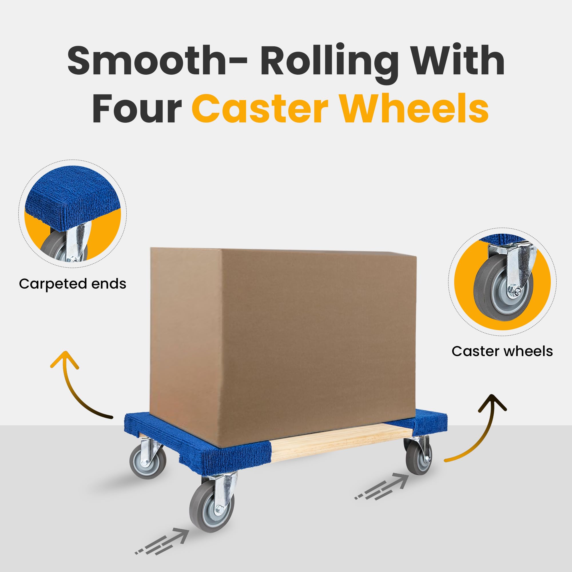 Snapklik.com : HaulPro Furniture Dolly 30" X 18" I 4 Wheels Heavy Duty ...