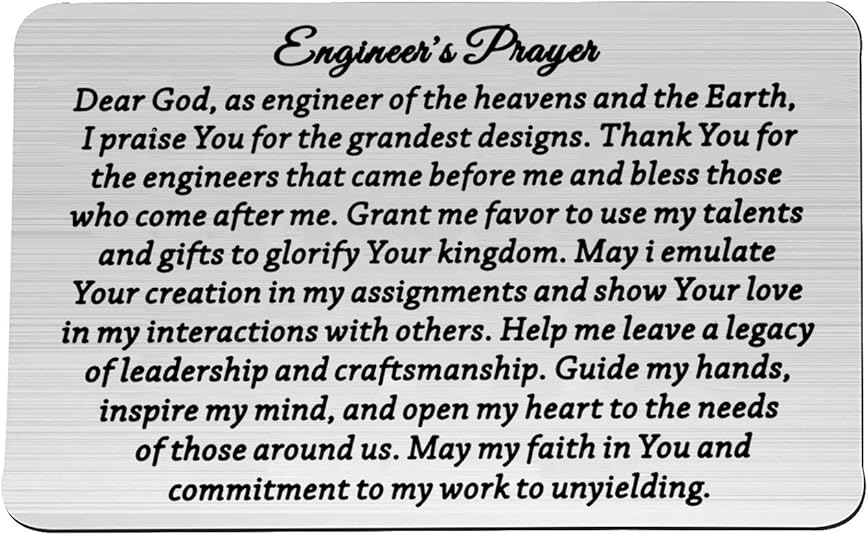 Amazon.com: Lywjyb Birdgot Engineer Prayer card (Engineer Prayer card ...
