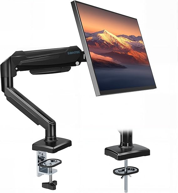 Amazon.com: BONTEC Monitor Arm Desk Mount, Gas Spring Monitor Stand ...