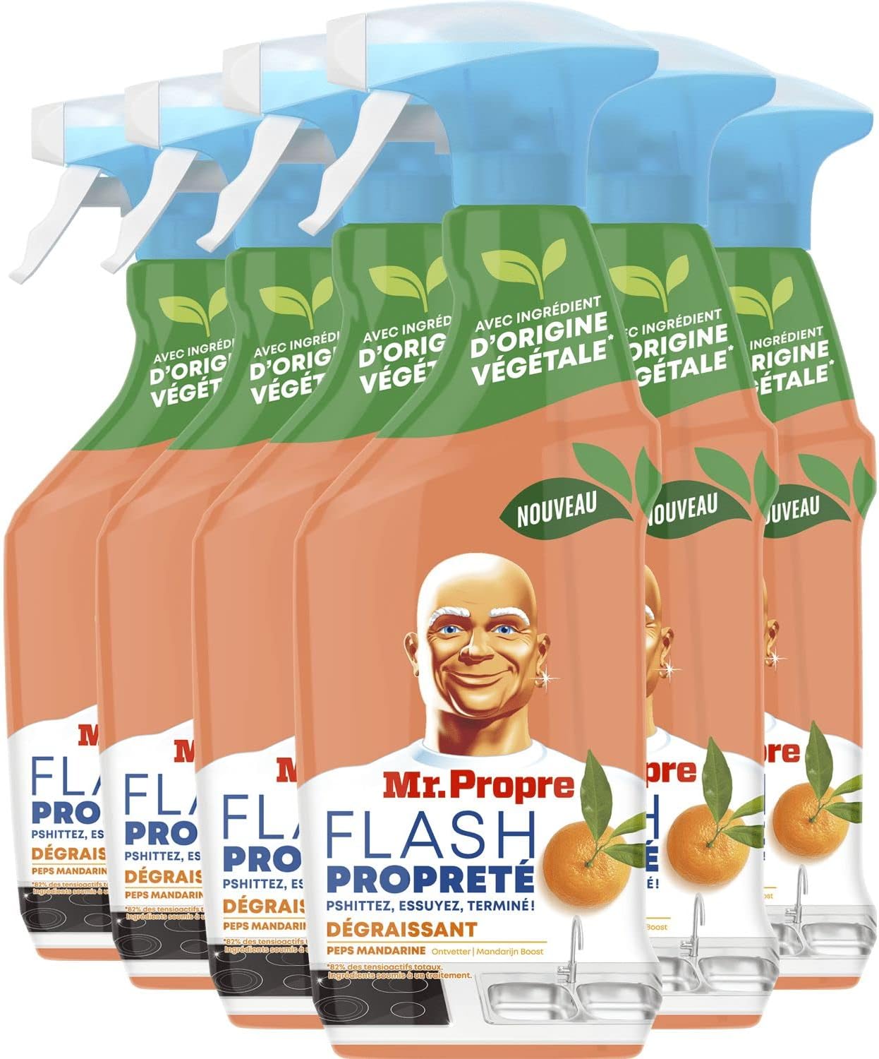 Mr. Propre Spray Dégraissant et Nettoyant Cuisine Multi-Usages, Grand ...