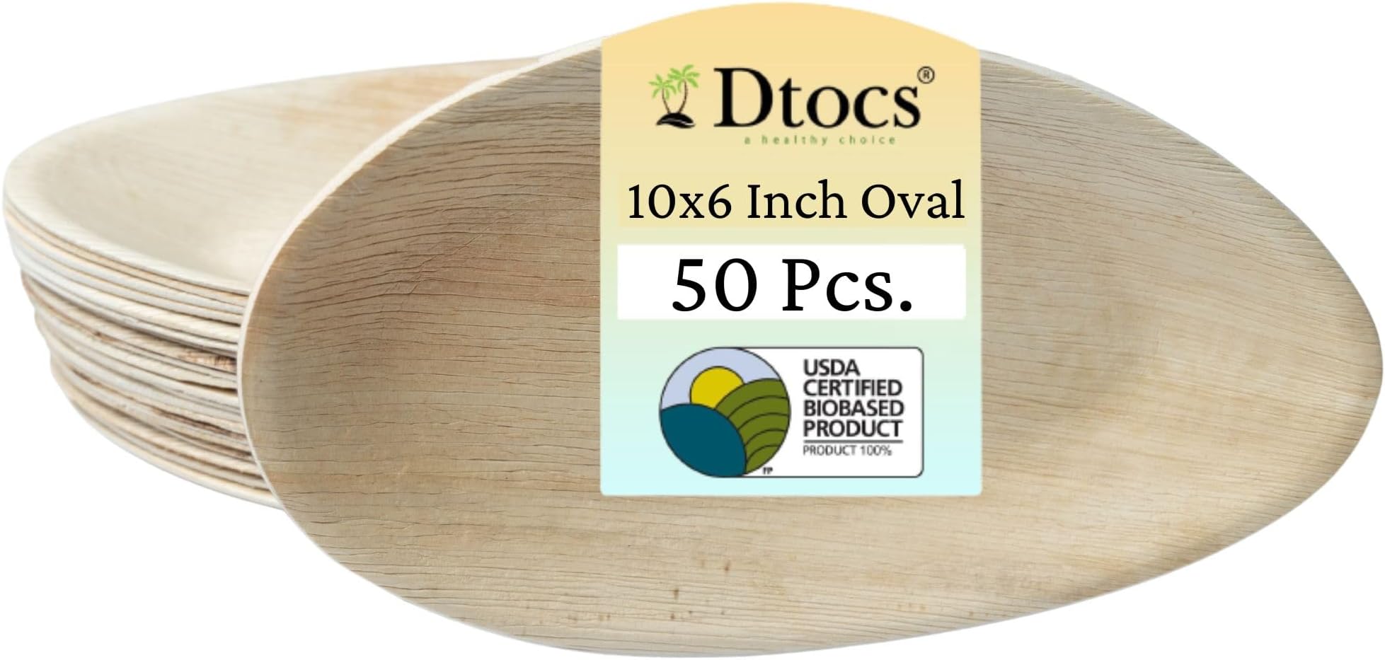 Amazon.com: Meet Dinnerware Disposable plates Palm Leaf design Plates ...