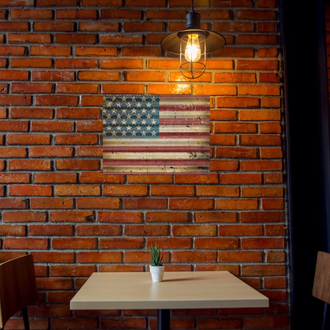 Corrugated Tin American Flag