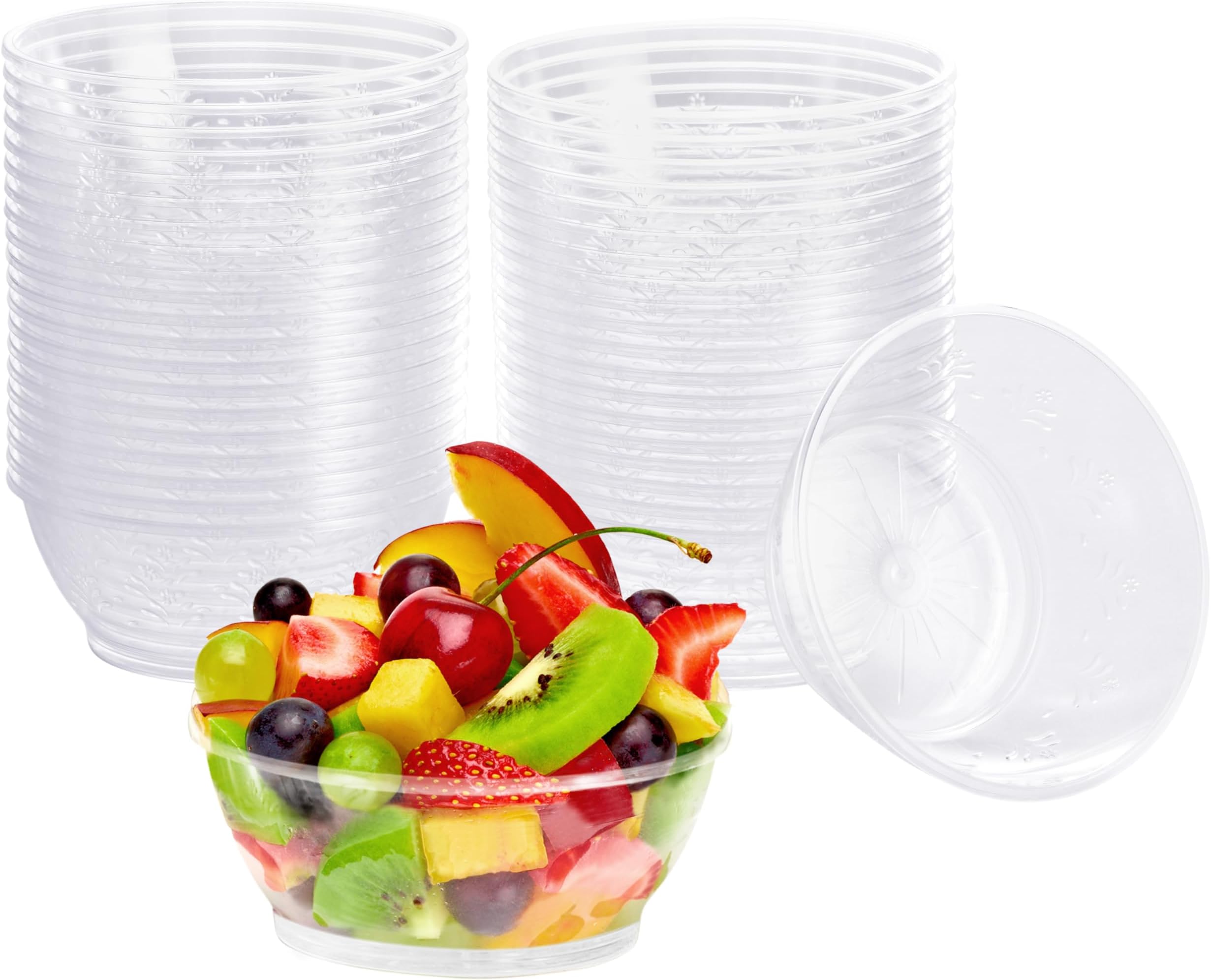 MATANA 40 Small Clear Hard Plastic Bowls (150ml / 5oz) - Mini Bowls for ...