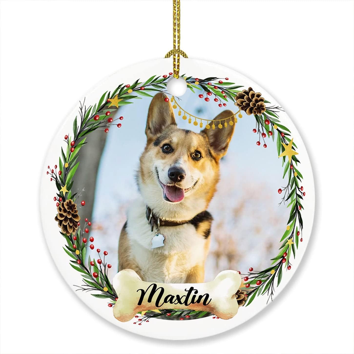 Amazon.com: Personalized Dog Frame Photo Ornament Christmas 2025, Dog's ...