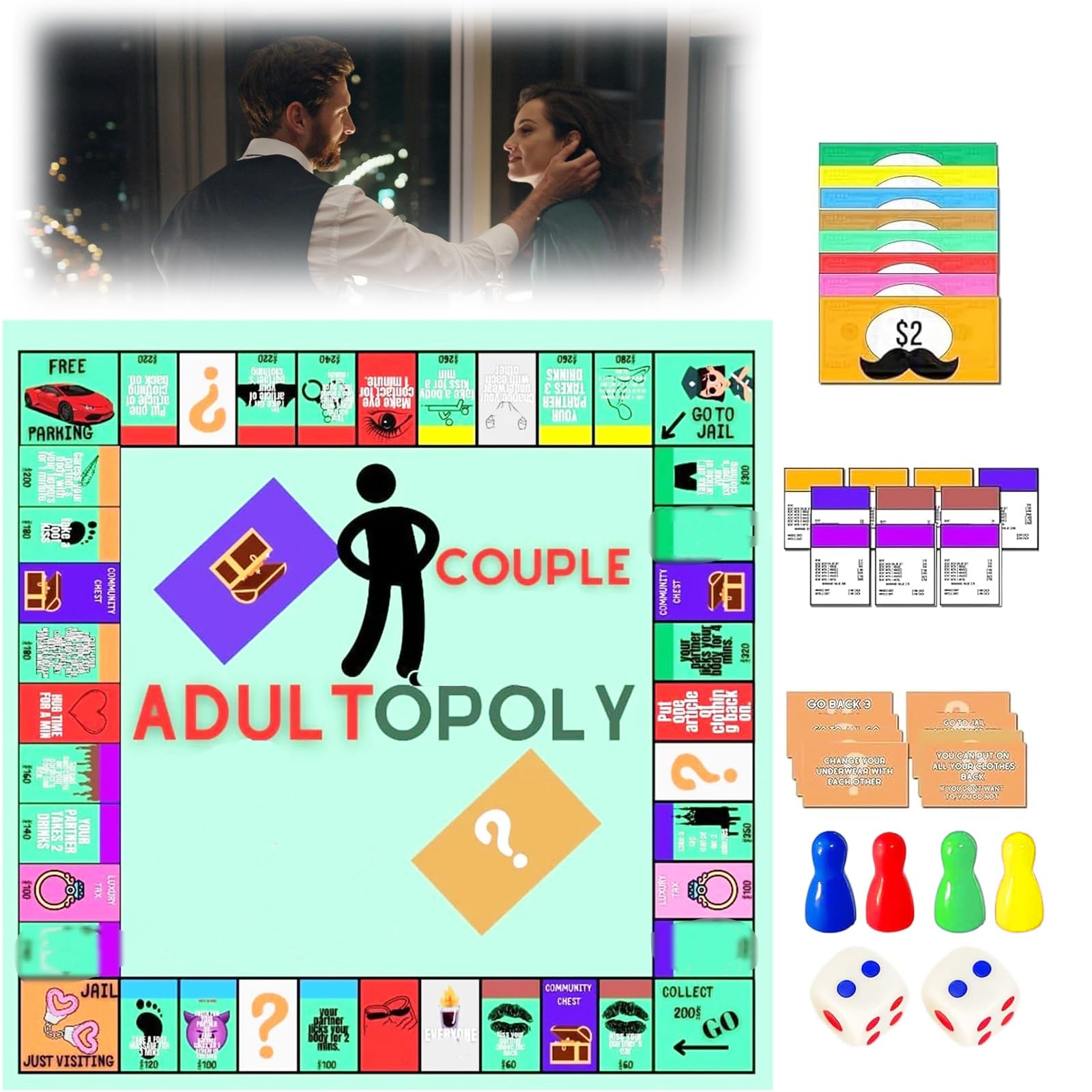 Buy Adultopoly Board Game, Couple Adultopoly Board Game, Couple ...