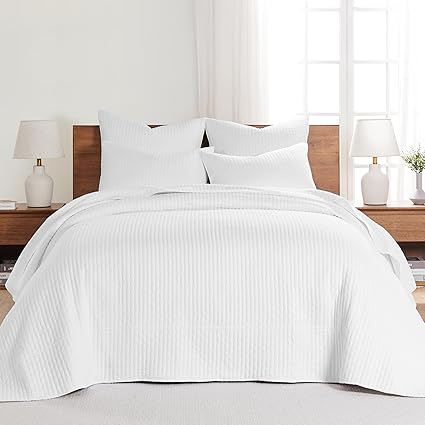 Amazon.com: Levtex Home Cross Stitch Reversible Queen Bedspread Set ...