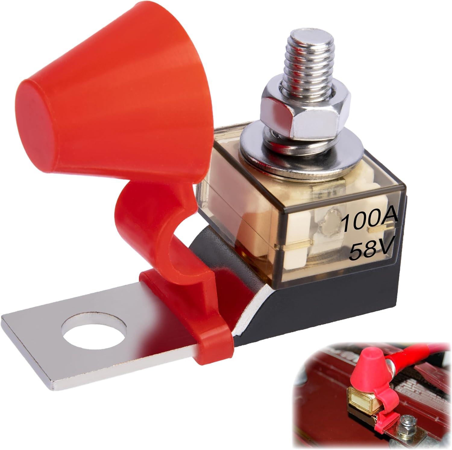 Amazon.com: MRBF Terminal Fuse Block, 100A 58V DC Battery Terminal Fuse ...